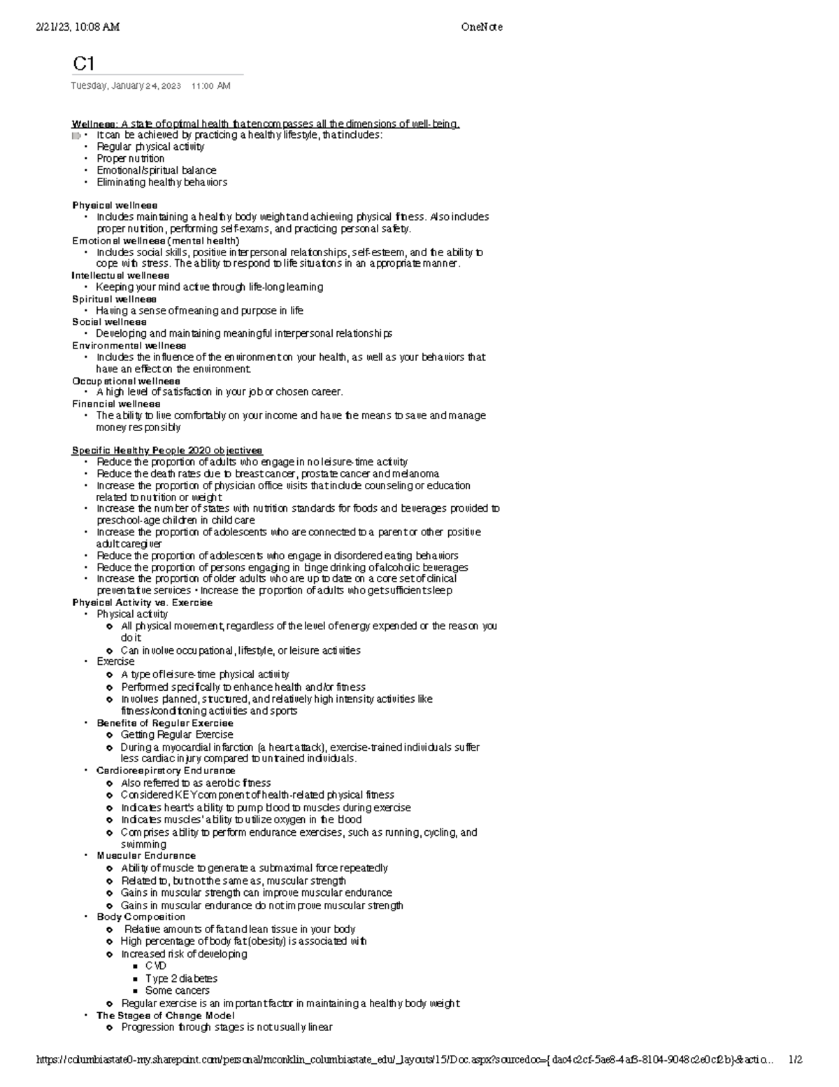 ELW C1 - Lecture notes - 2/21/23, 10:08 AM OneNote - Studocu