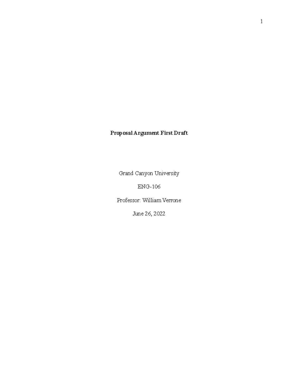 Proposal Argument Edited - Proposal Argument First Draft Grand Canyon ...