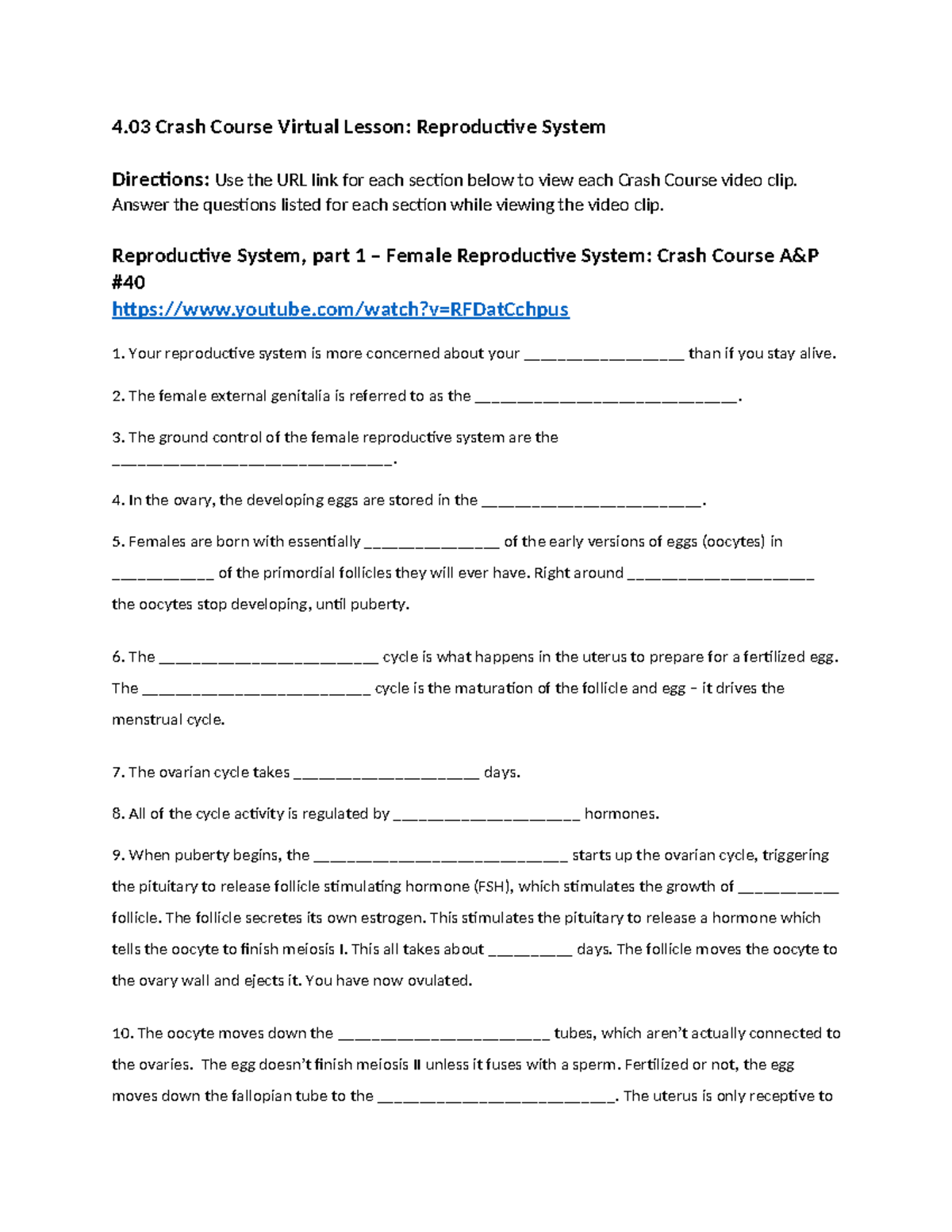 403CRA 1 - ... - 4 Crash Course Virtual Lesson: Reproductive System ...