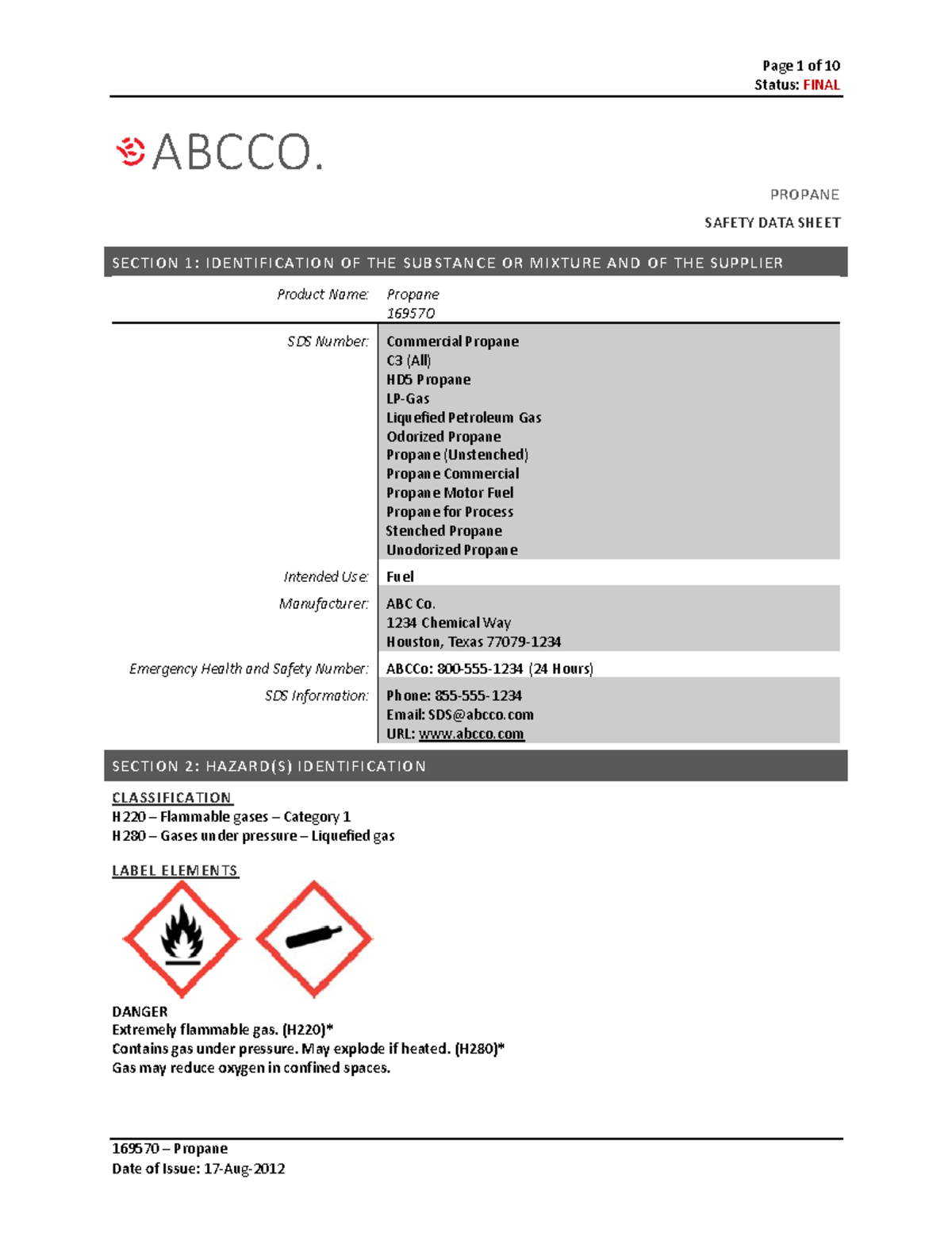 Careersafe 10H OSHA Activity 3 - Status: FINAL 169570 – Propane ABCCO ...