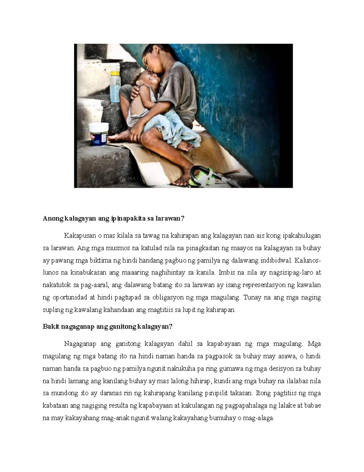 Activity-4-Tuklasin - none - Anong kalagayan ang ipinapakita sa larawan ...