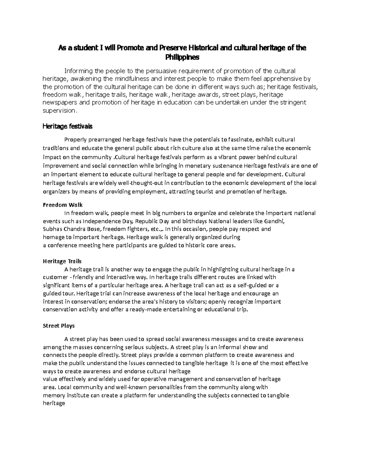 Ways to Promote and Preserve Historical and cultural heritage of the ...