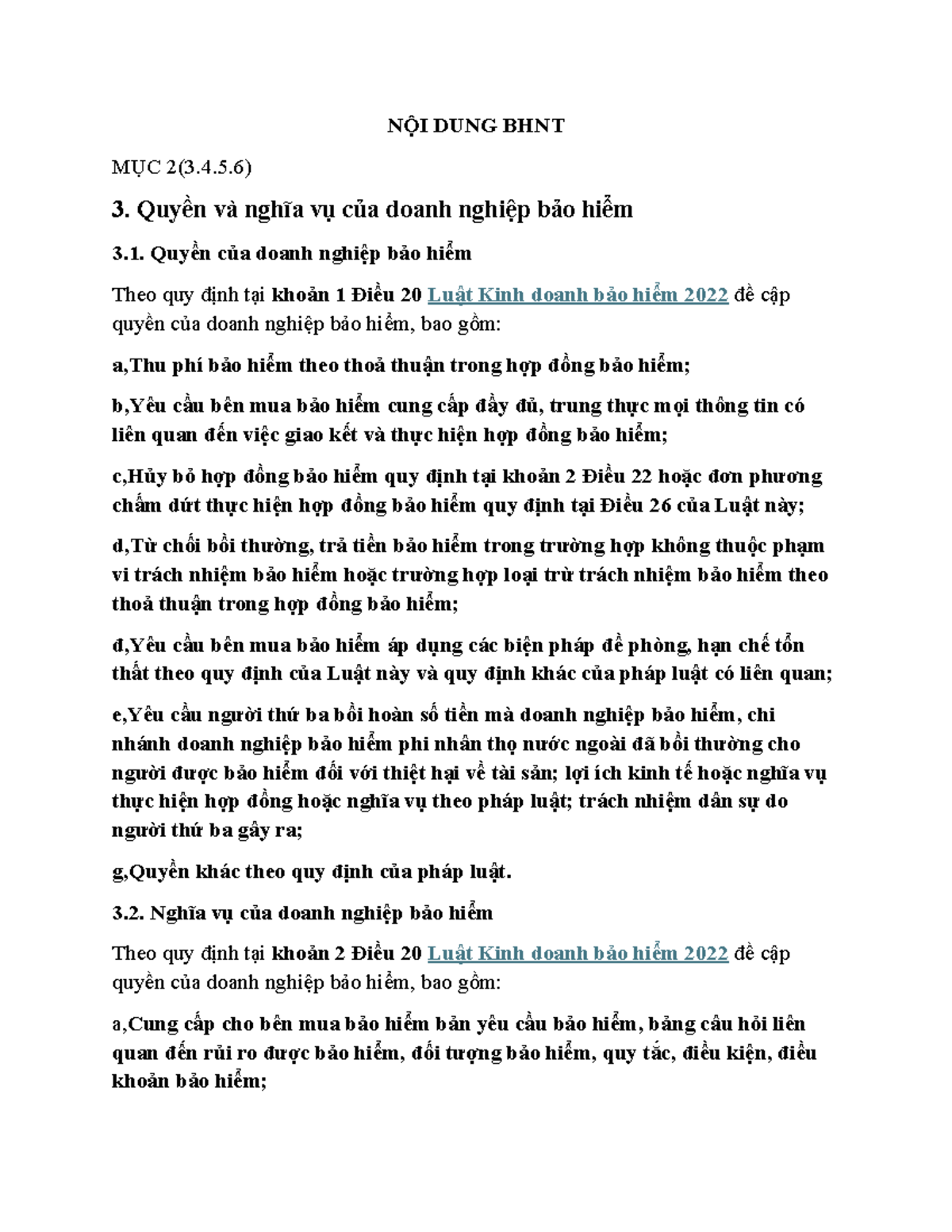 Bản sao nội dung bhnt - nội dung bảo hiểm nhân thọ - NỘI DUNG BHNT MỤC ...