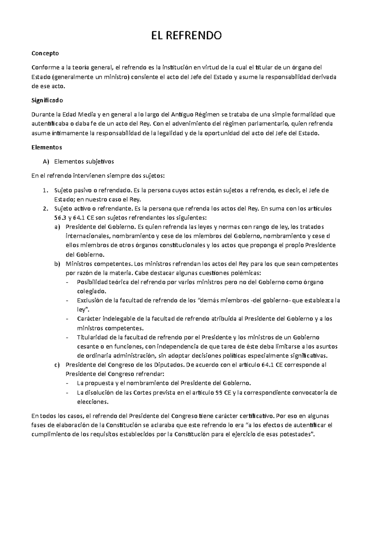 La corona, EL REFRENDO - EL REFRENDO Concepto Conforme a la teoría ...
