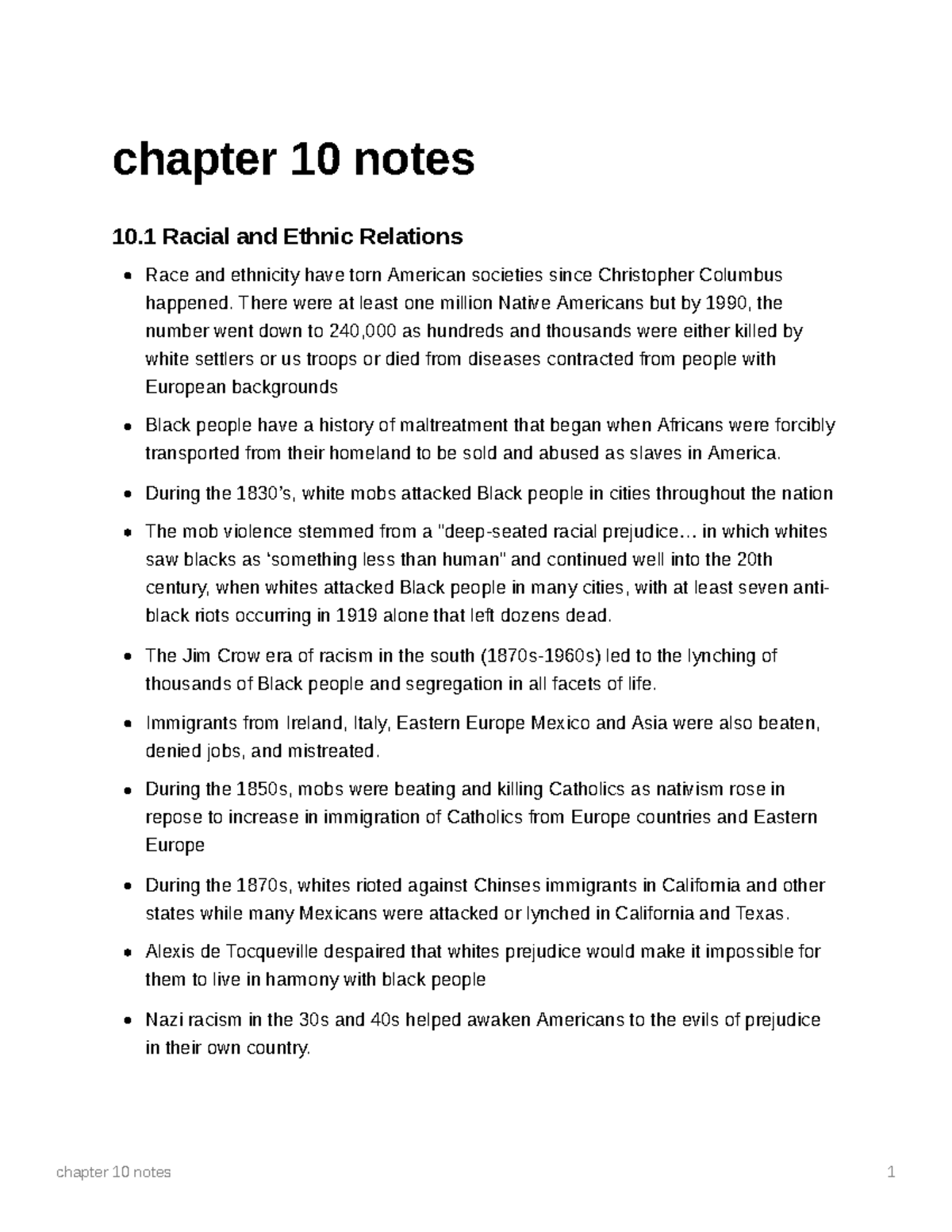 Chapter 10 notes - chapter 10 notes 10 Racial and Ethnic Relations Race ...