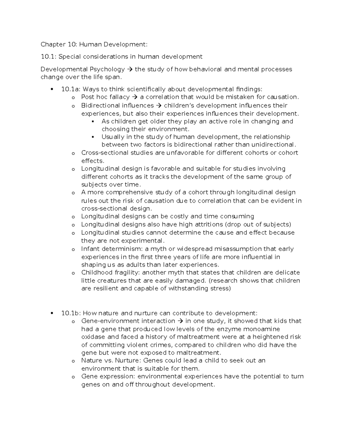 Chapter 10 - Human Development - Chapter 10: Human Development: 10 ...