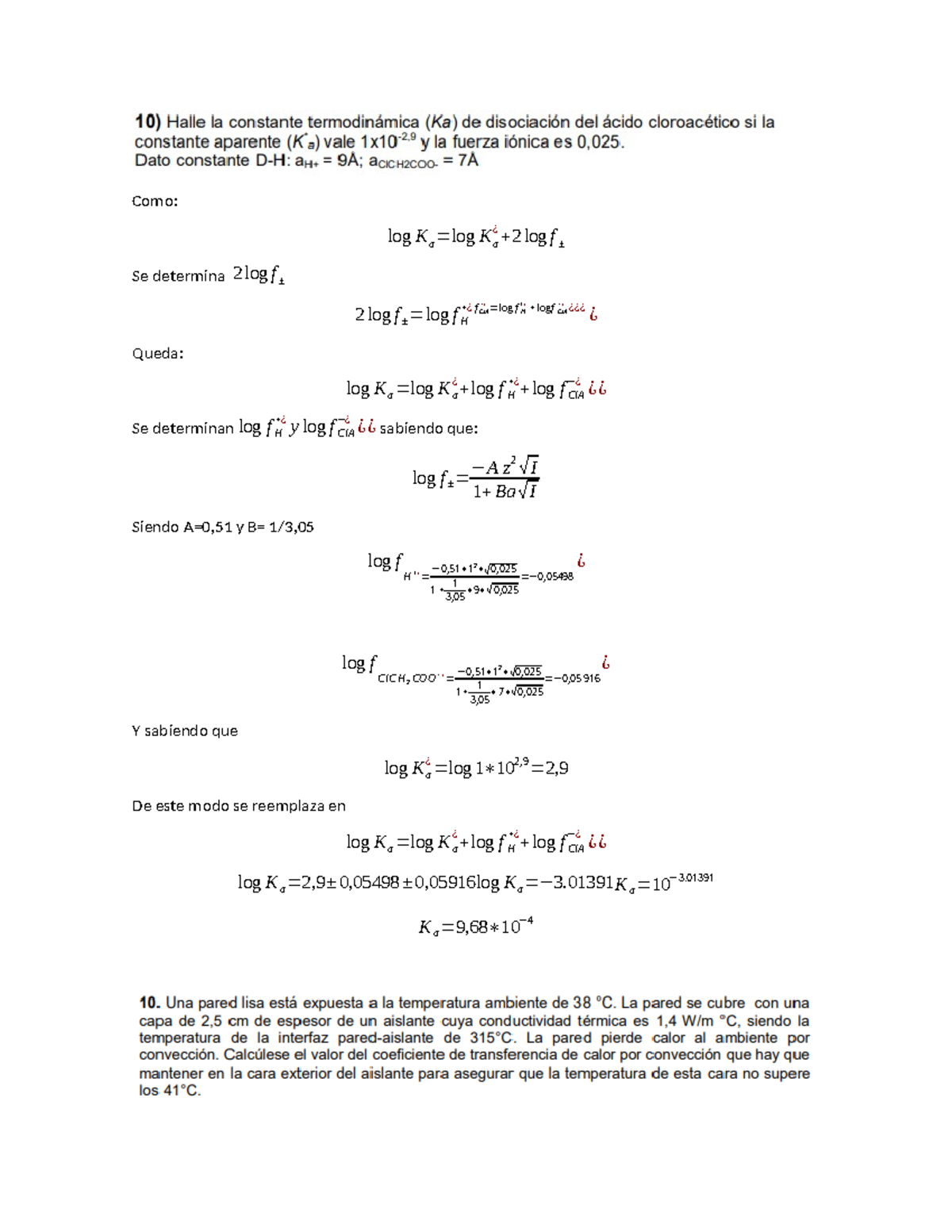 25 22 y 10 - fefefefefe - Como: log Ka =log Ka ####### ¿ + 2 log f ± Se ...