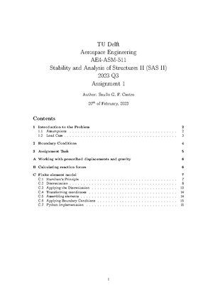 AE4ASM511 Sasii 2023Q3 Assignment 03 - TU Delft Aerospace Engineering ...