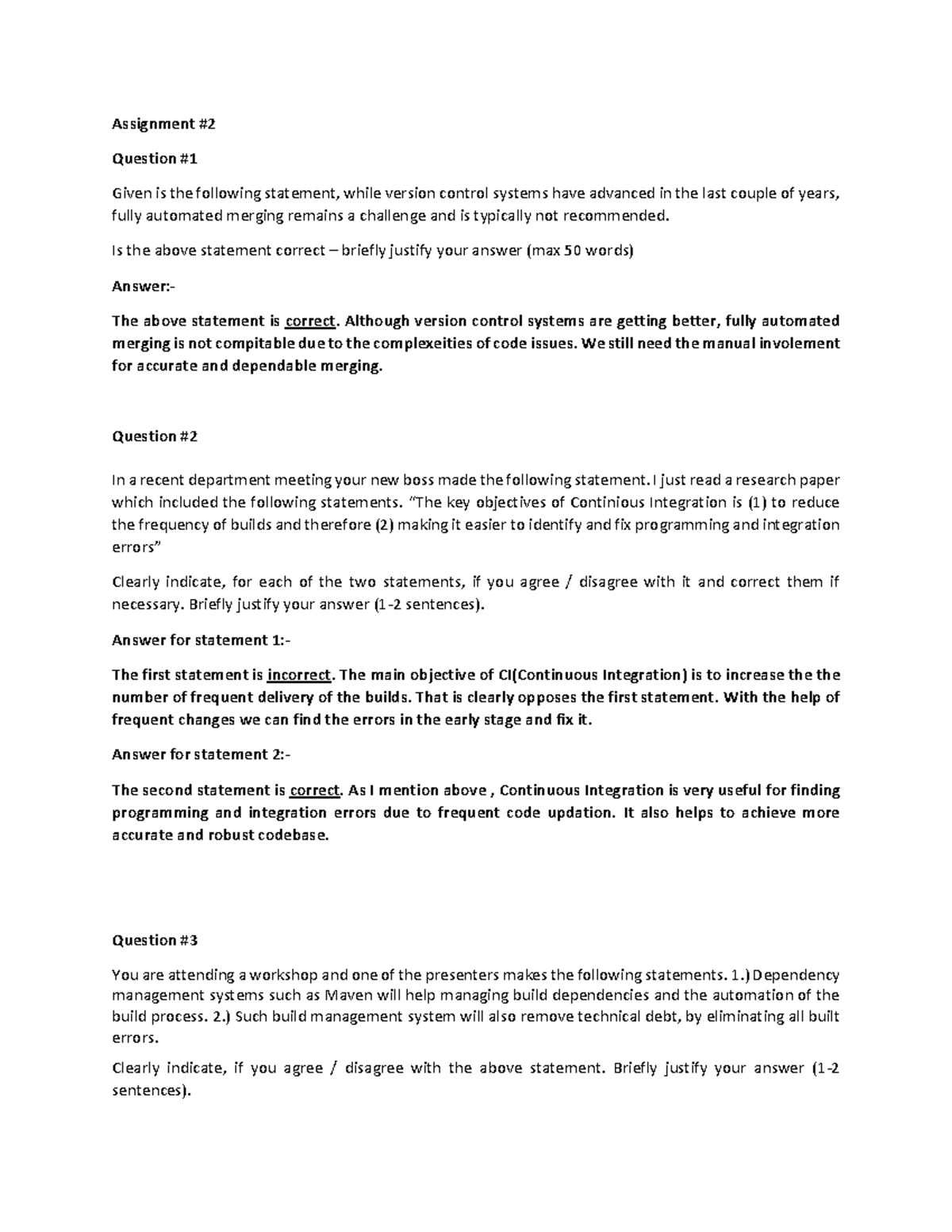 Assignment 2 - assignement 2 - Assignment # Question # Given is the ...