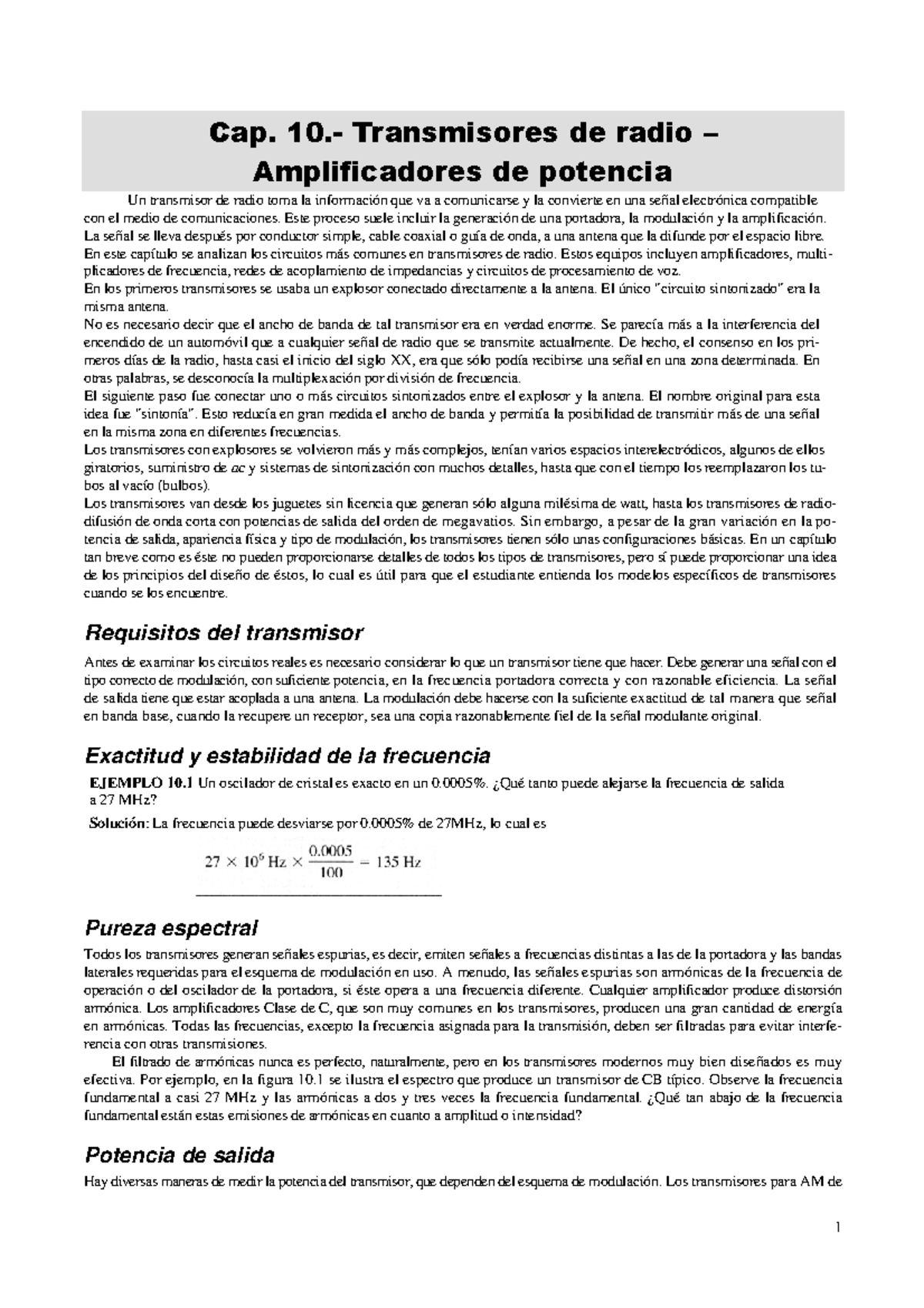 Transmisor AM S 1 3 - Cap. 10.- Transmisores de radio – Amplificadores ...
