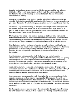 Memory - lecture notes - Memory is a complex and multifaceted cognitive ...