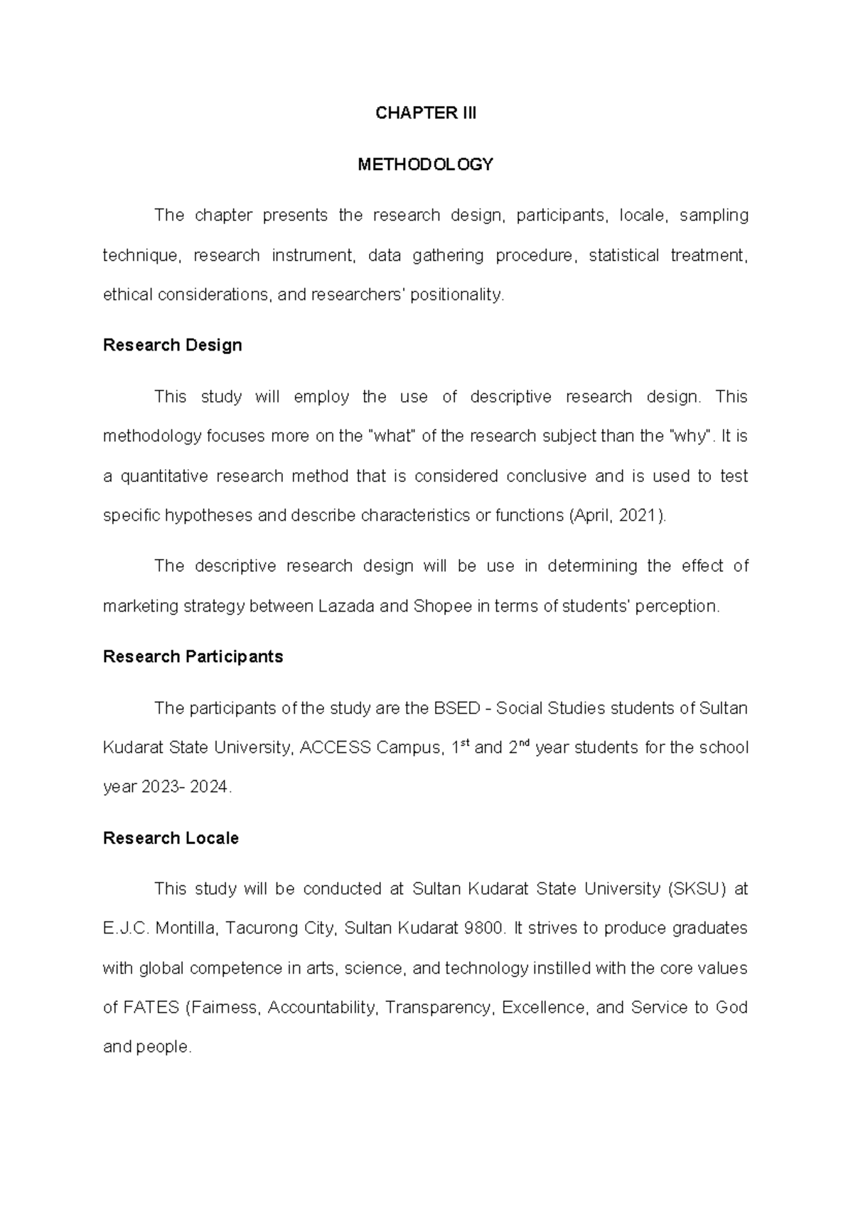 Chapter-3 - Chapter 3 - CHAPTER III METHODOLOGY The chapter presents ...