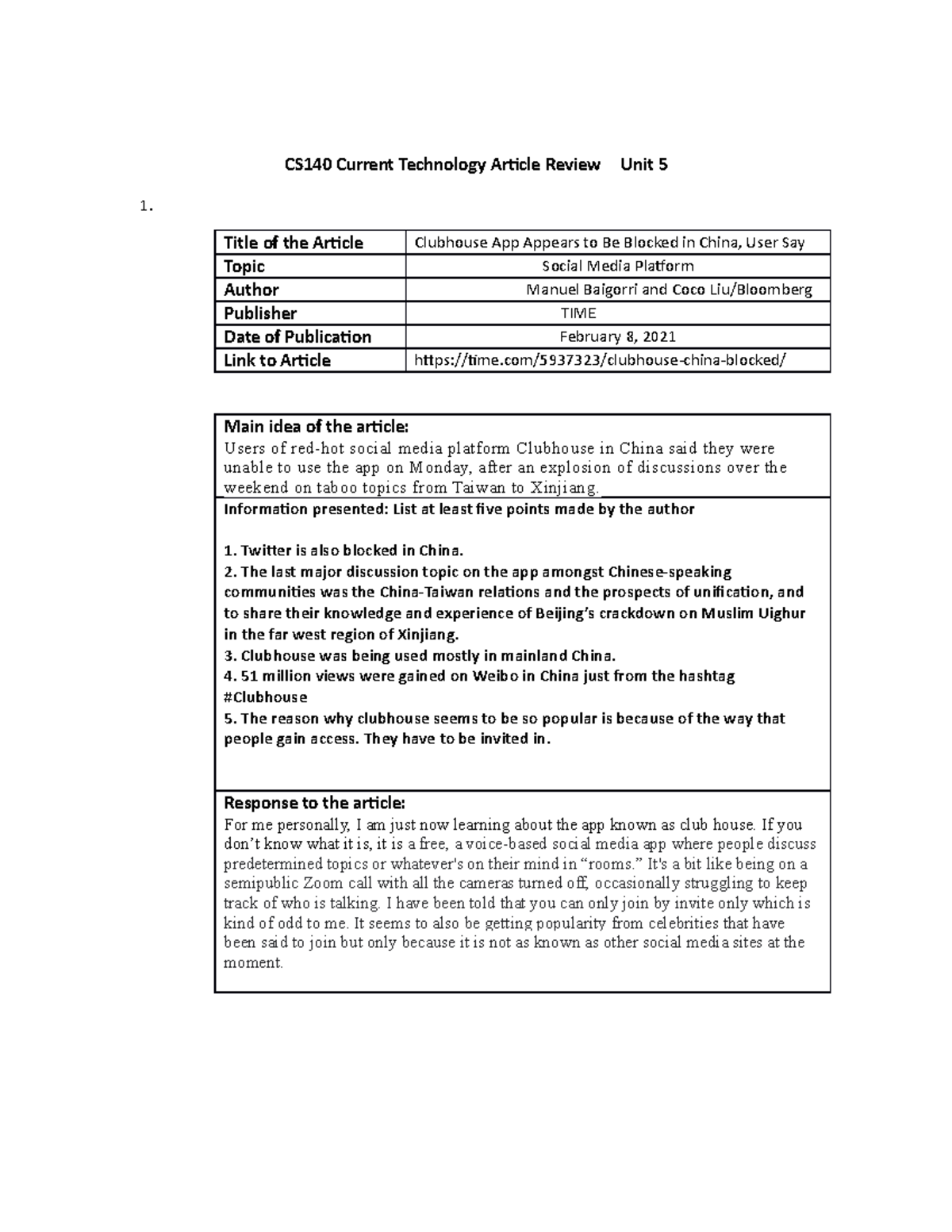 CS140 Current Article 5 Jones - CS140 Current Technology Article Review ...