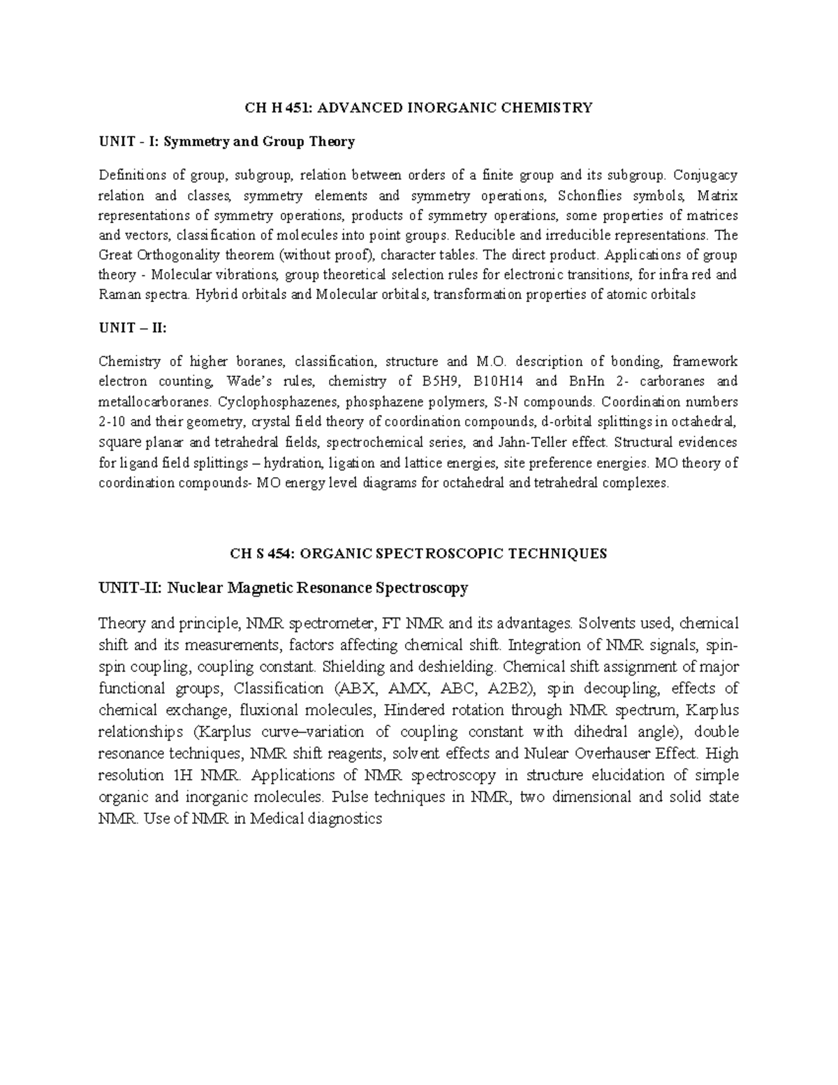 Syllabus copy - Summary Analytical Chemistry - CH H 451: ADVANCED ...