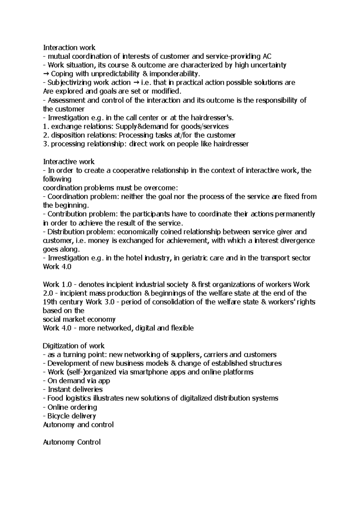 Interaction work - Sociology Notes - Interaction work mutual ...