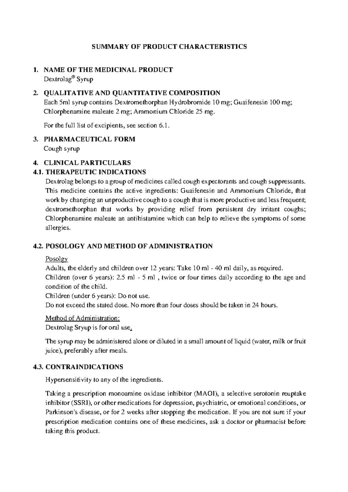 Dextromethorphan-Hydrobromide-10-mg -Guaifenesin-100-mg Dextrolag-Syrup ...