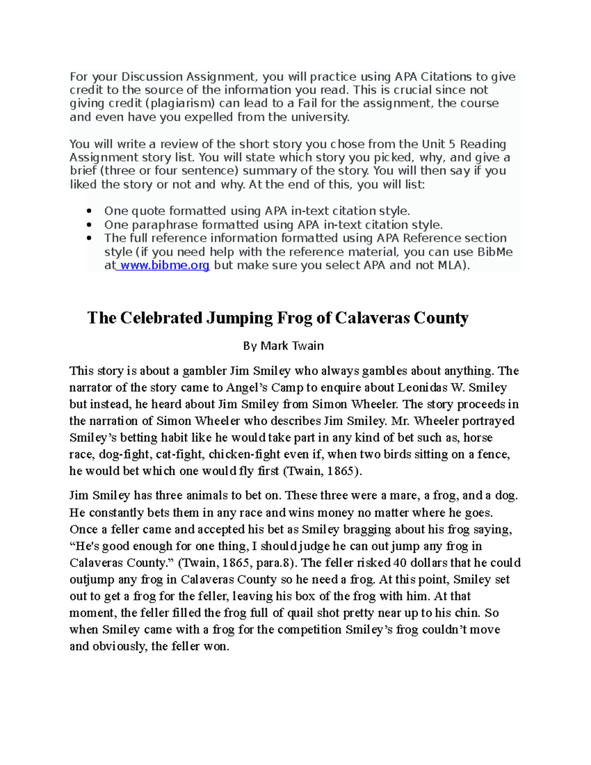 The Celebrated Jumping Frog of Calaveras County - For your Discussion ...
