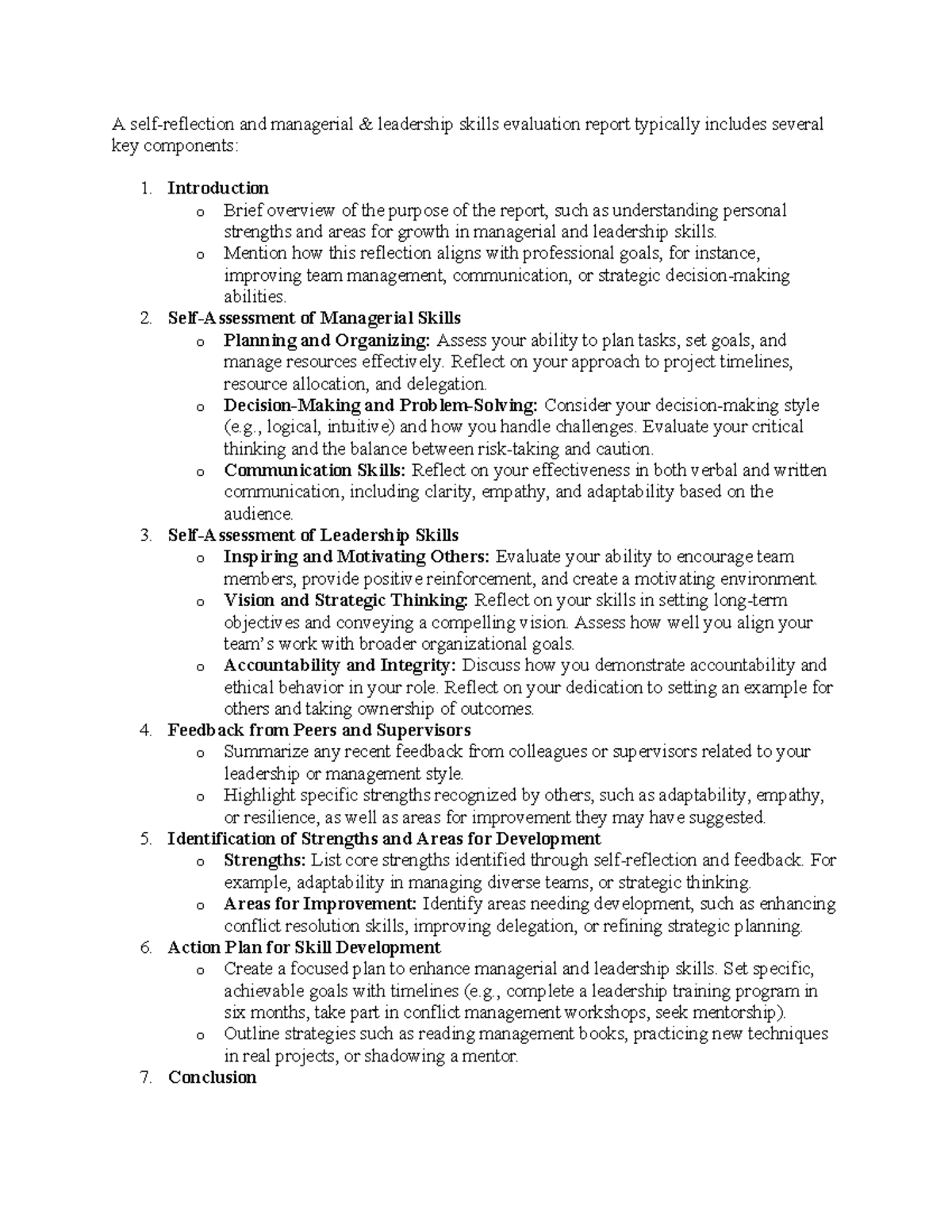 Self-Reflection and Managerial & Leadership - A self-reflection and ...