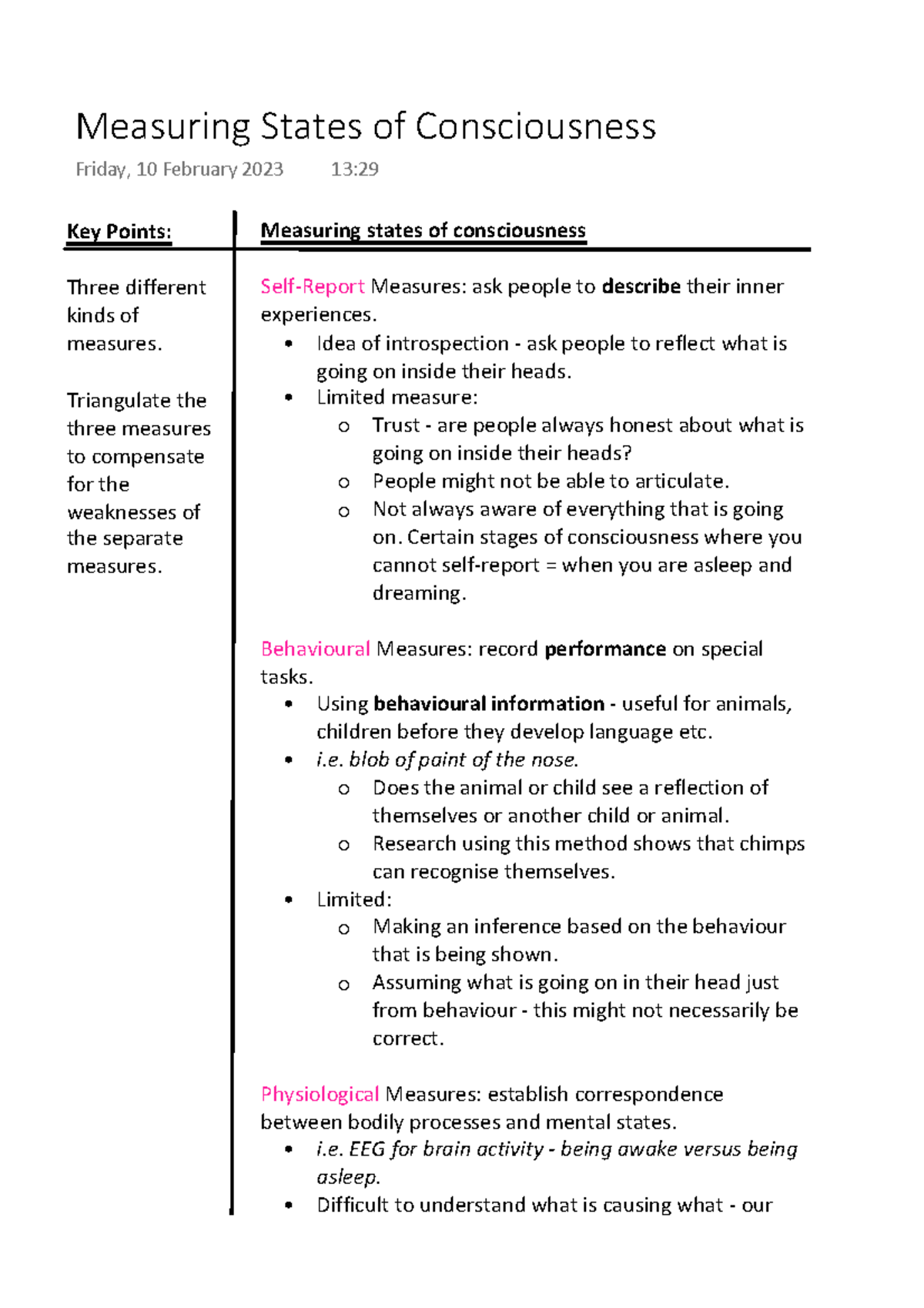Measuring States of Consciousness - Measuring states of consciousness ...