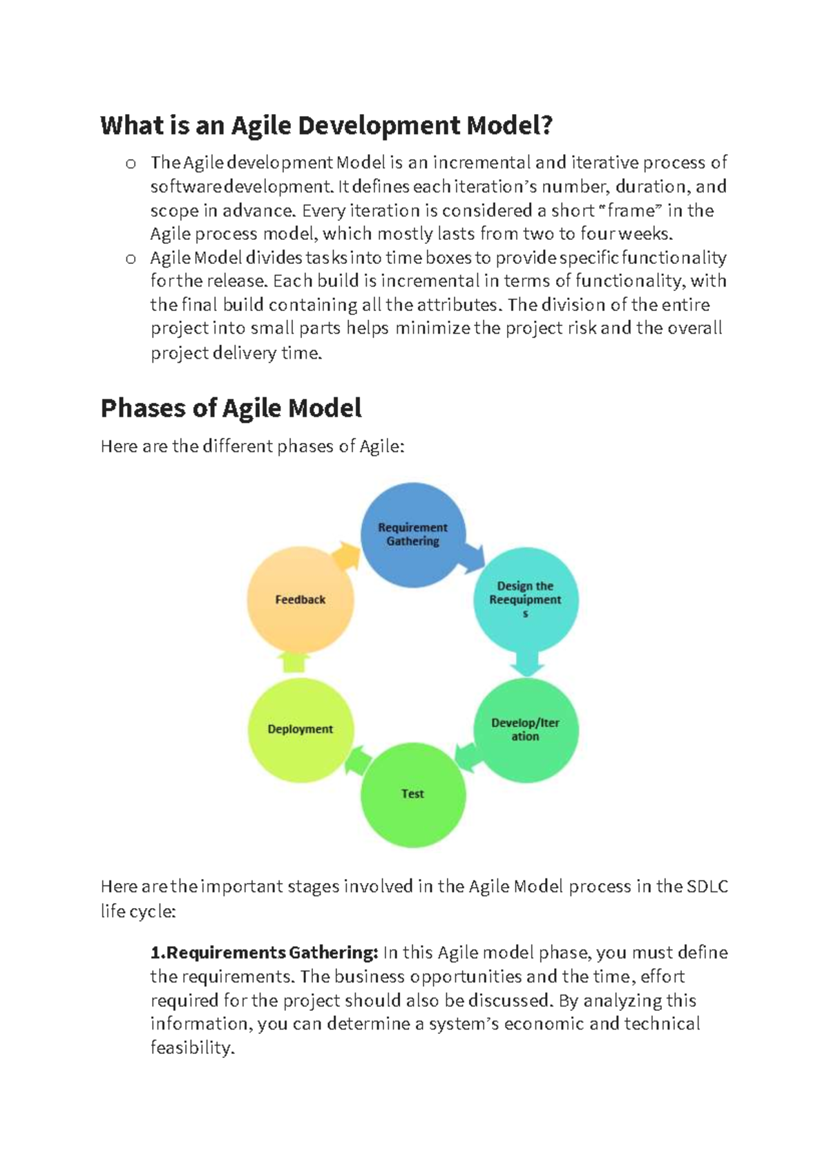 Devops notes - What is an Agile Development Model? o The Agile ...