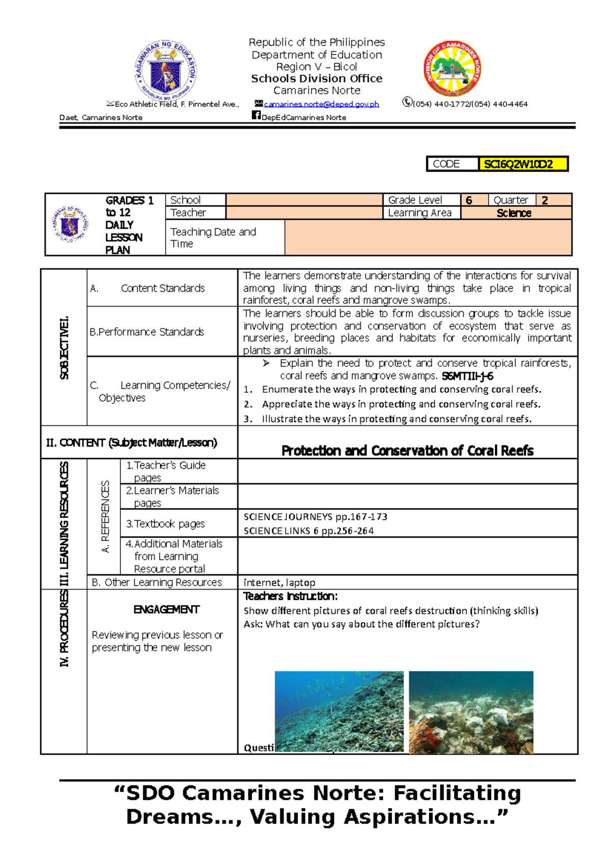 D2 Protecting and Conserving Coral Reefs - Republic of the Philippines ...