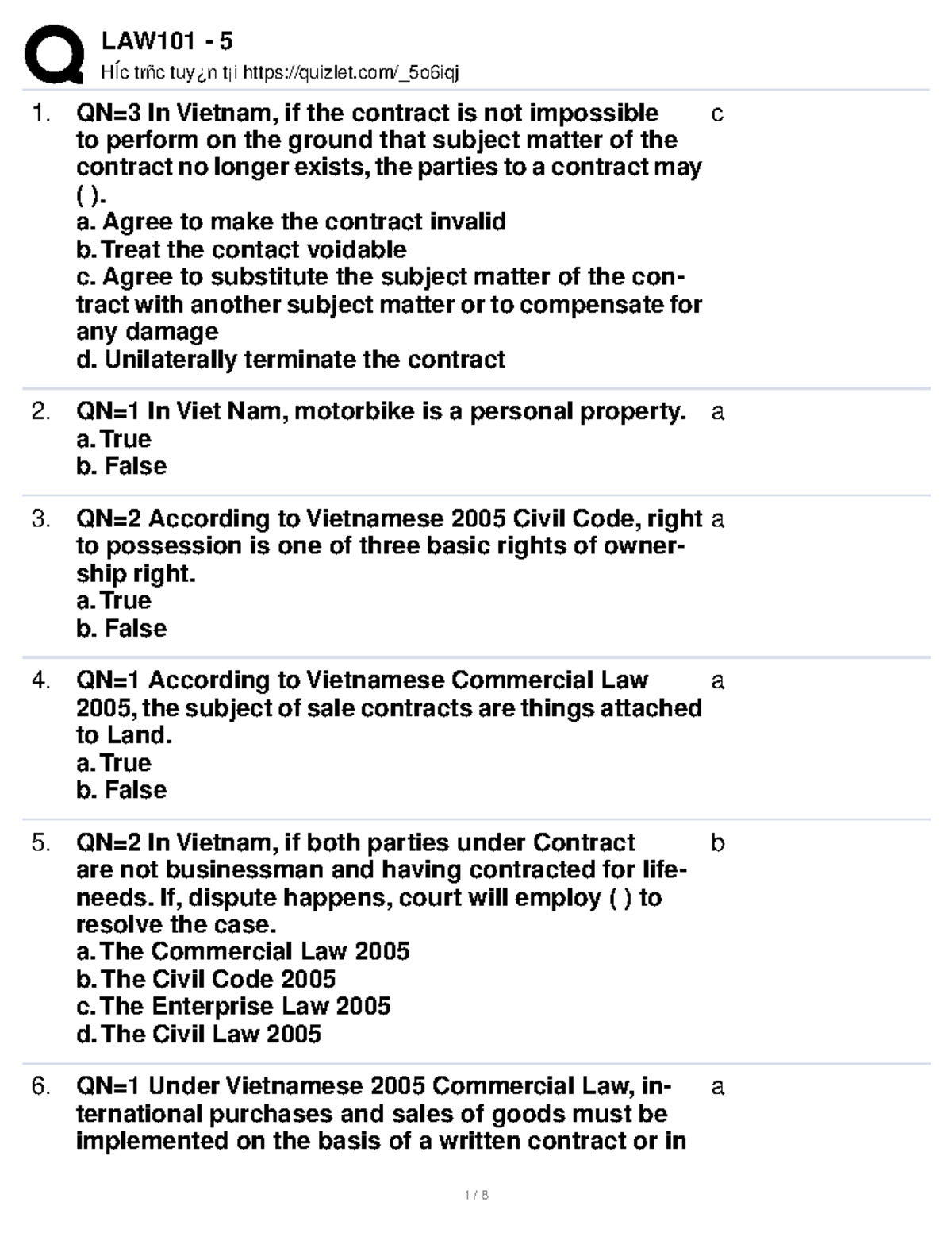 Blquiz 4 - 123doc cau hoi trac nghiem luat kinh doanh co dap an ueh - HÍc trñc tuy¿n t¡i - Studocu