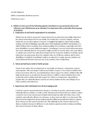 D096- Performance Assessment Task 2 Passed 1st attempt - Jennifer ...