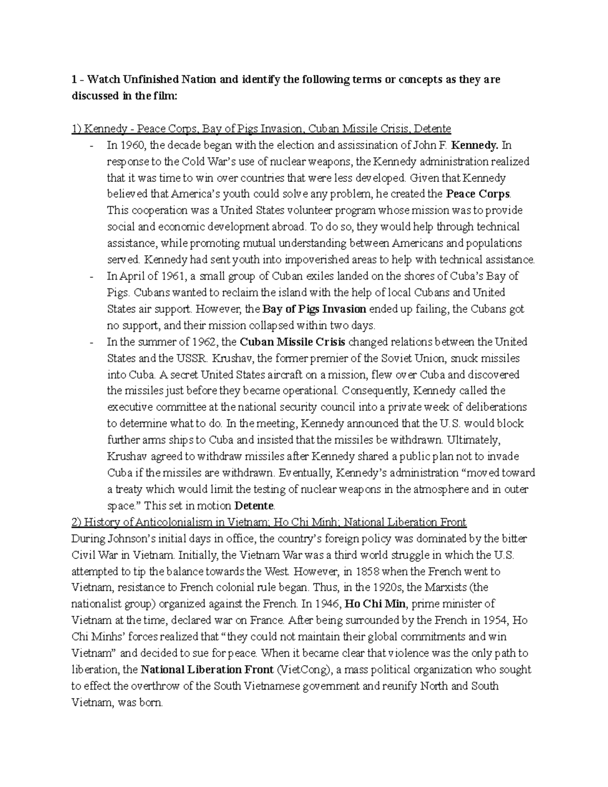 Unfinished Nation, NY Historical Society Vietnam Reader - 1 - Watch ...