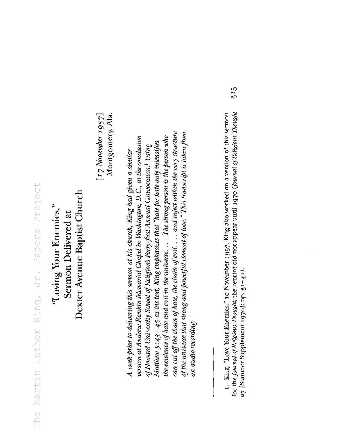 Loving your enemies - yes - BIL 102 - Studocu