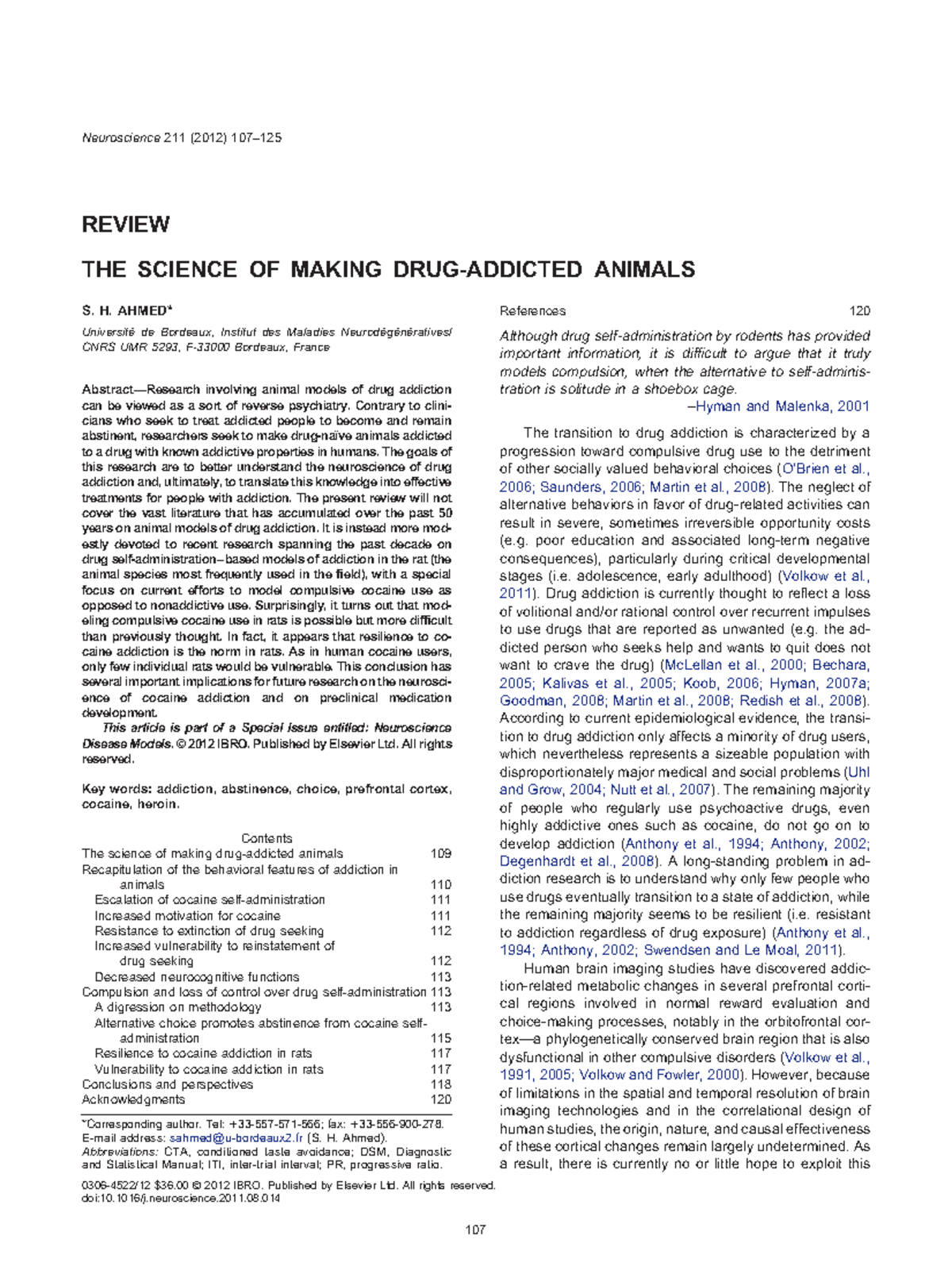 summer week 5 reading - REVIEW THE SCIENCE OF MAKING DRUG-ADDICTED ...
