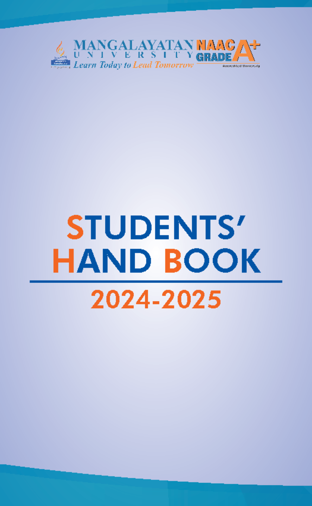 Student Handbook 2024 25 - STUDENTS’ HAND BOOK 2024- ‘The instructions ...