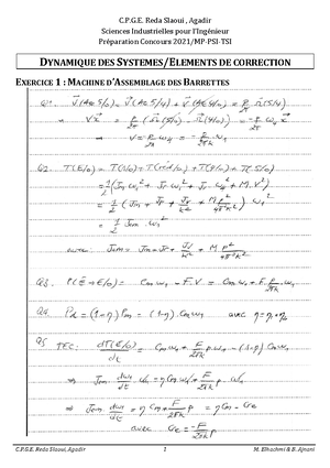 CNC 2021 Corrige - Physique - Studocu