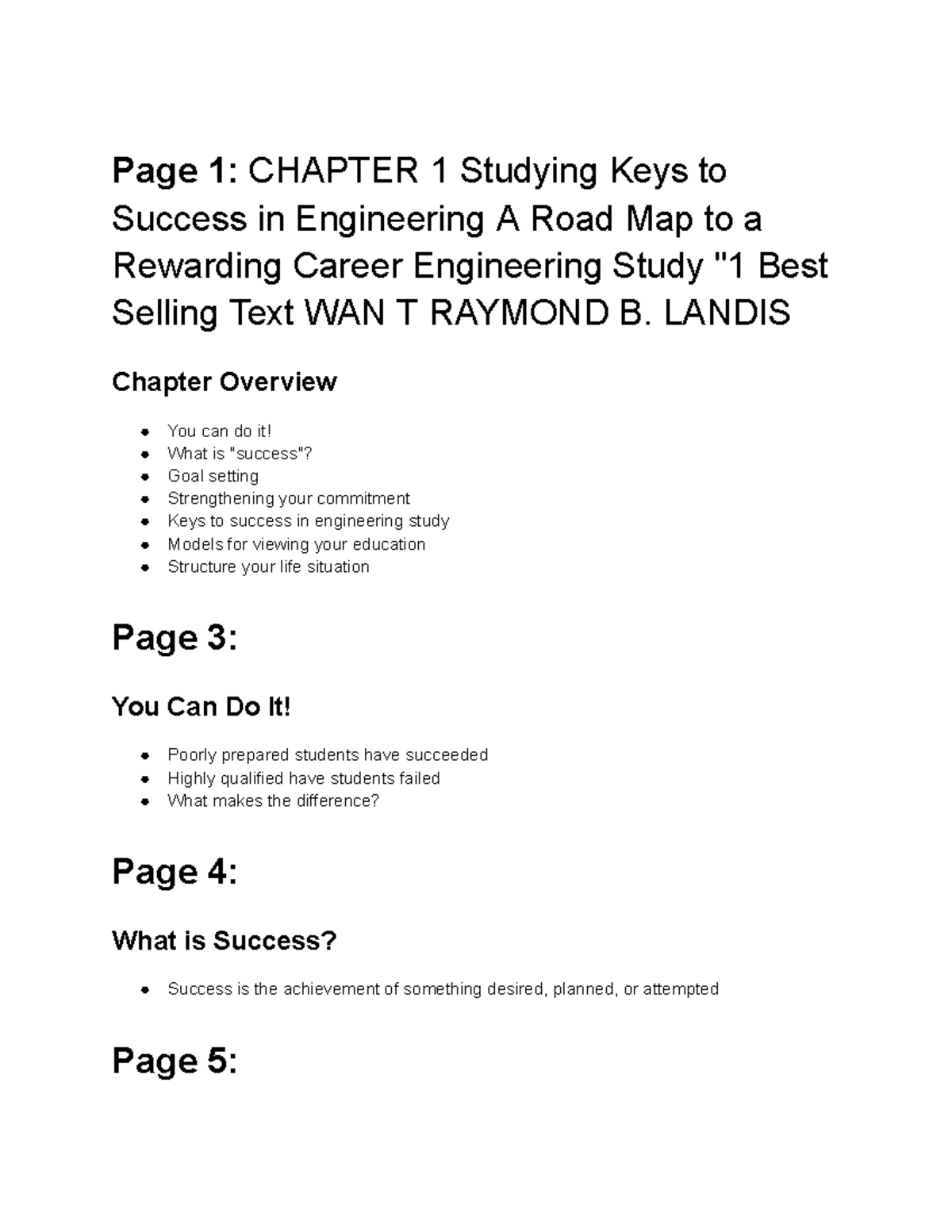 Chapter 1 - Page 1: CHAPTER 1 Studying Keys to Success in Engineering A ...