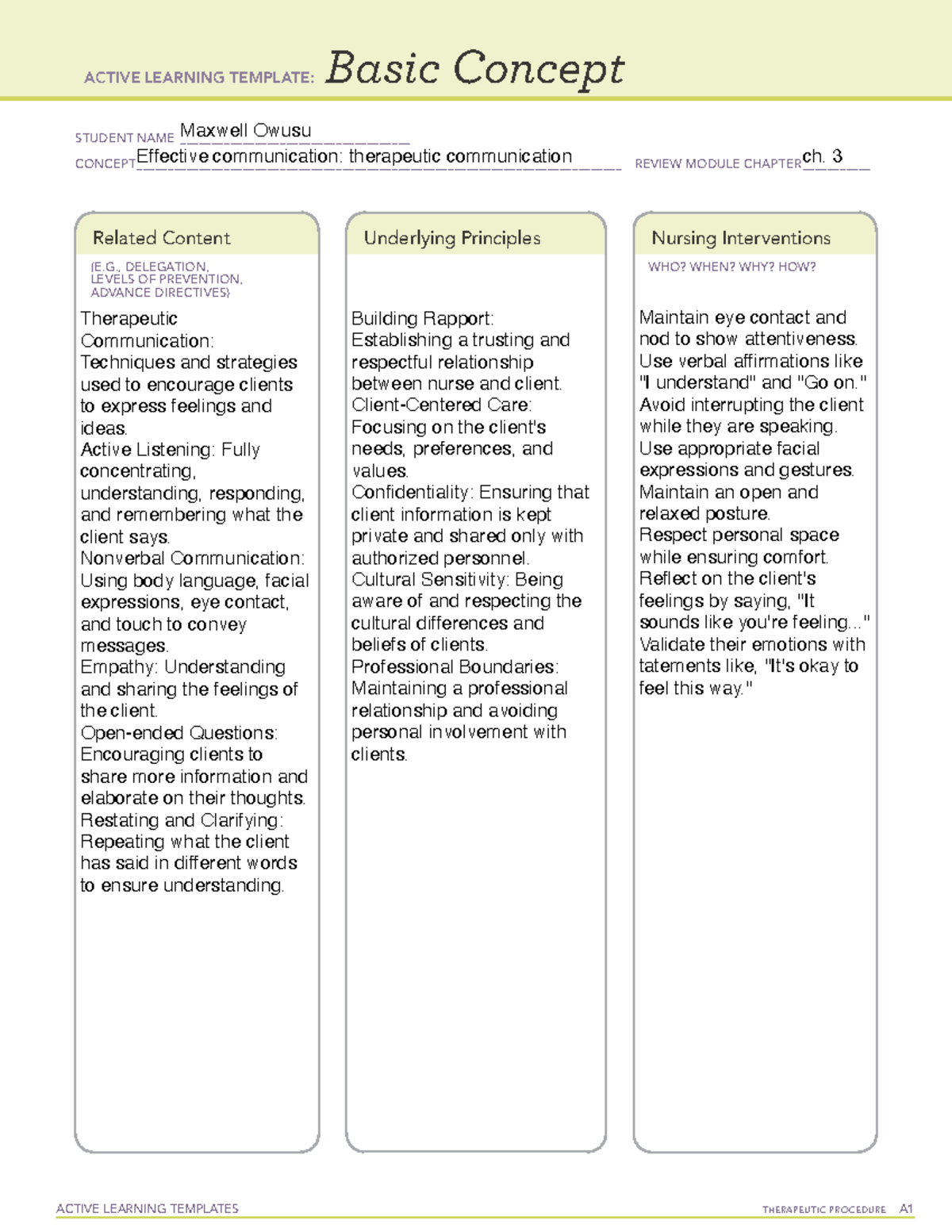 Active Learning Template Basic Concept-2 4 - NURS 364 - ACTIVE LEARNING ...