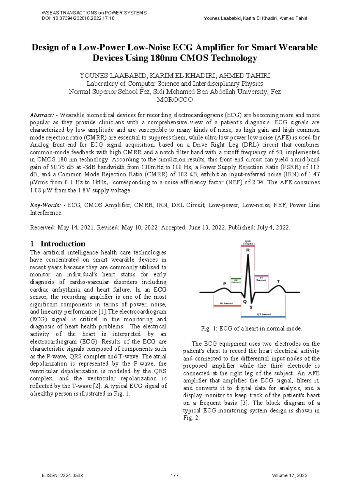 Design~1 - Summary Génie Electrique - Design of a Low-Power Low-Noise ...