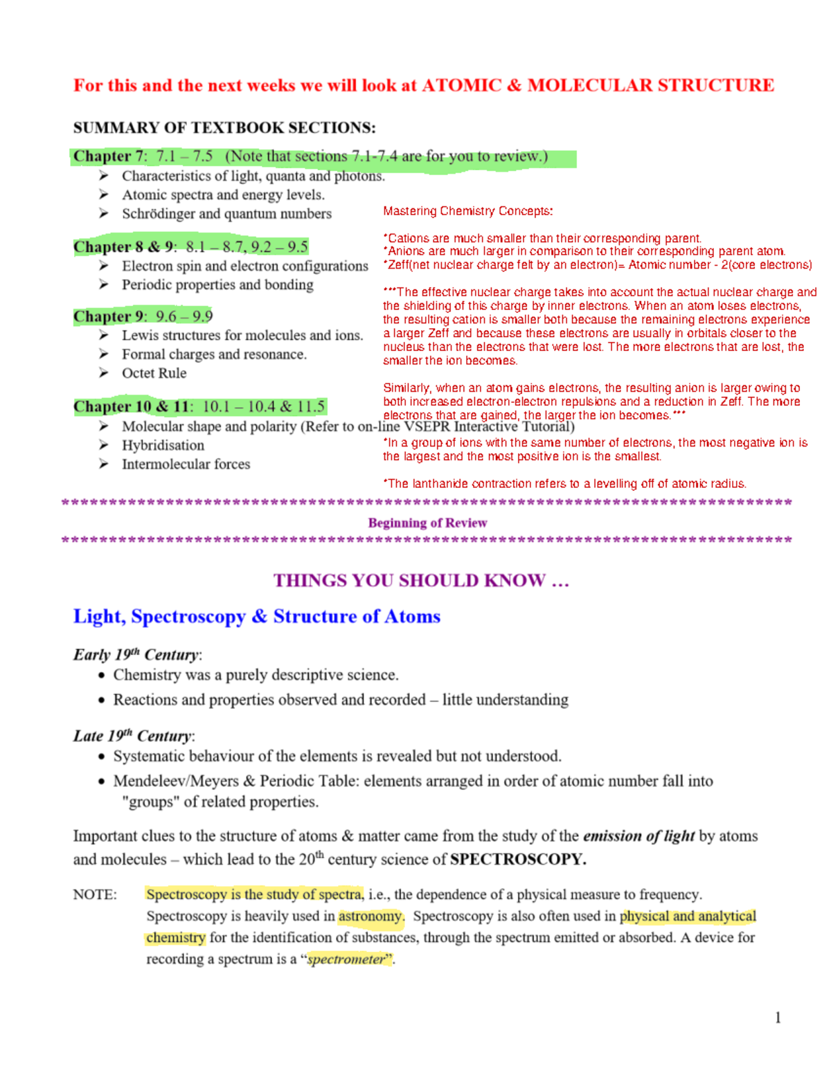 Atomic structure - CHEM 1040 - Studocu