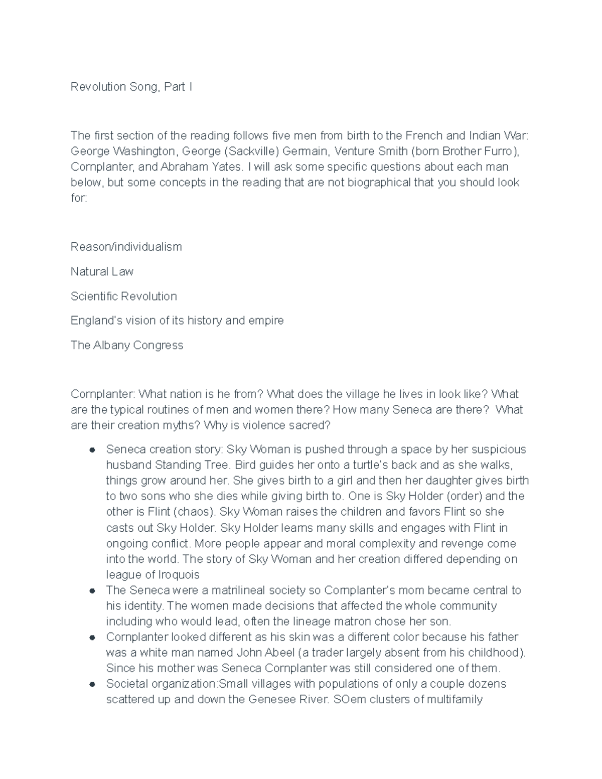 Revolution Song Homework Notes Part 1 - Revolution Song, Part I The ...