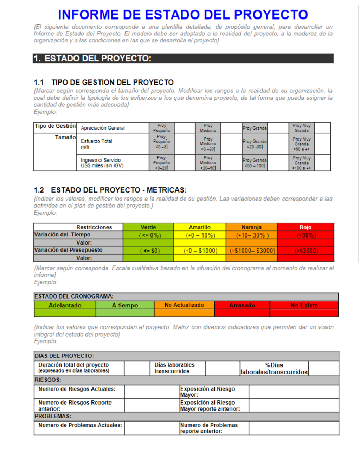 Informe de Estado - curso intermedio y avanzado de excel - Studocu