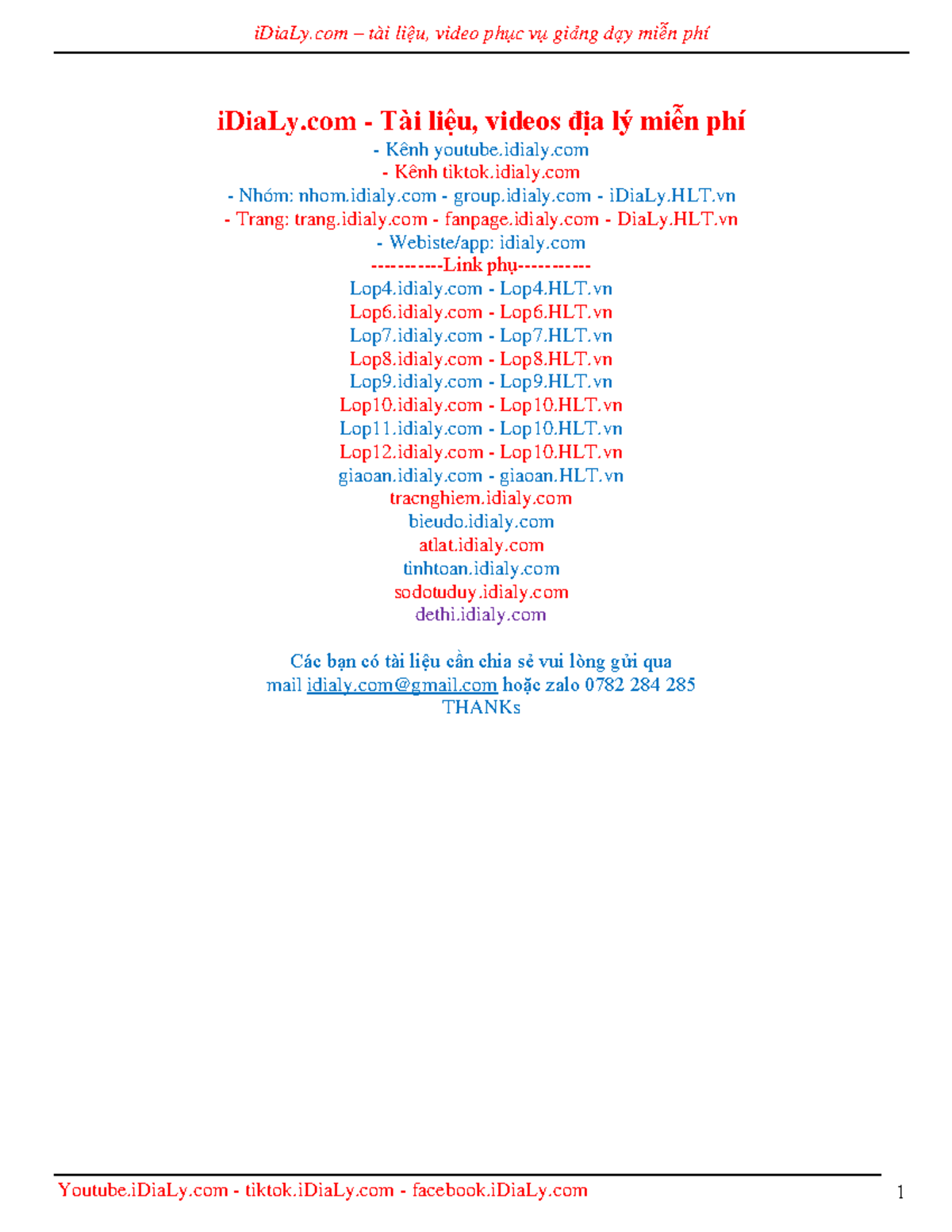 Trắc nghiệm Địa Lý 9 - Có đáp án và lời giải - iDiaLy - Tài liệu, videos địa lý miễn - Studocu