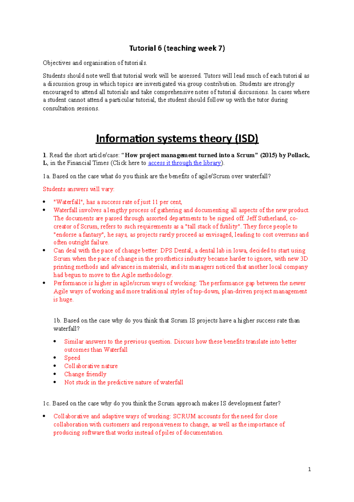 Tutorial 6 pre-tutorial tasks and answers - Tutorial 6 (teaching week 7 ...