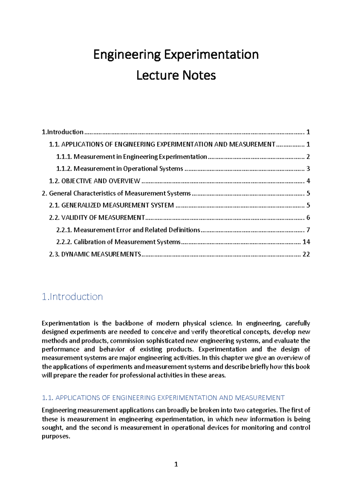 Chapter 1 and 2 Engineering Experimentation - Engineering ...