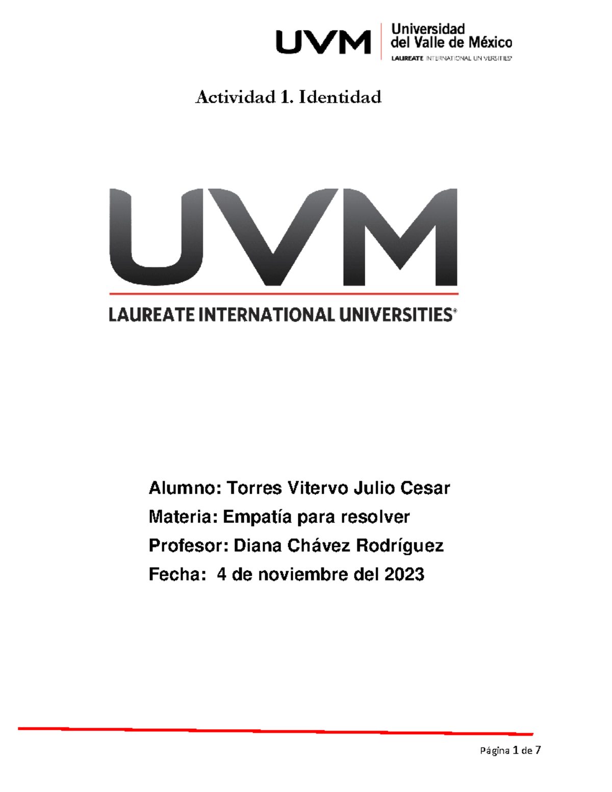 actividad 1 identidad - Actividad 1. Identidad Alumno: Torres Vitervo ...