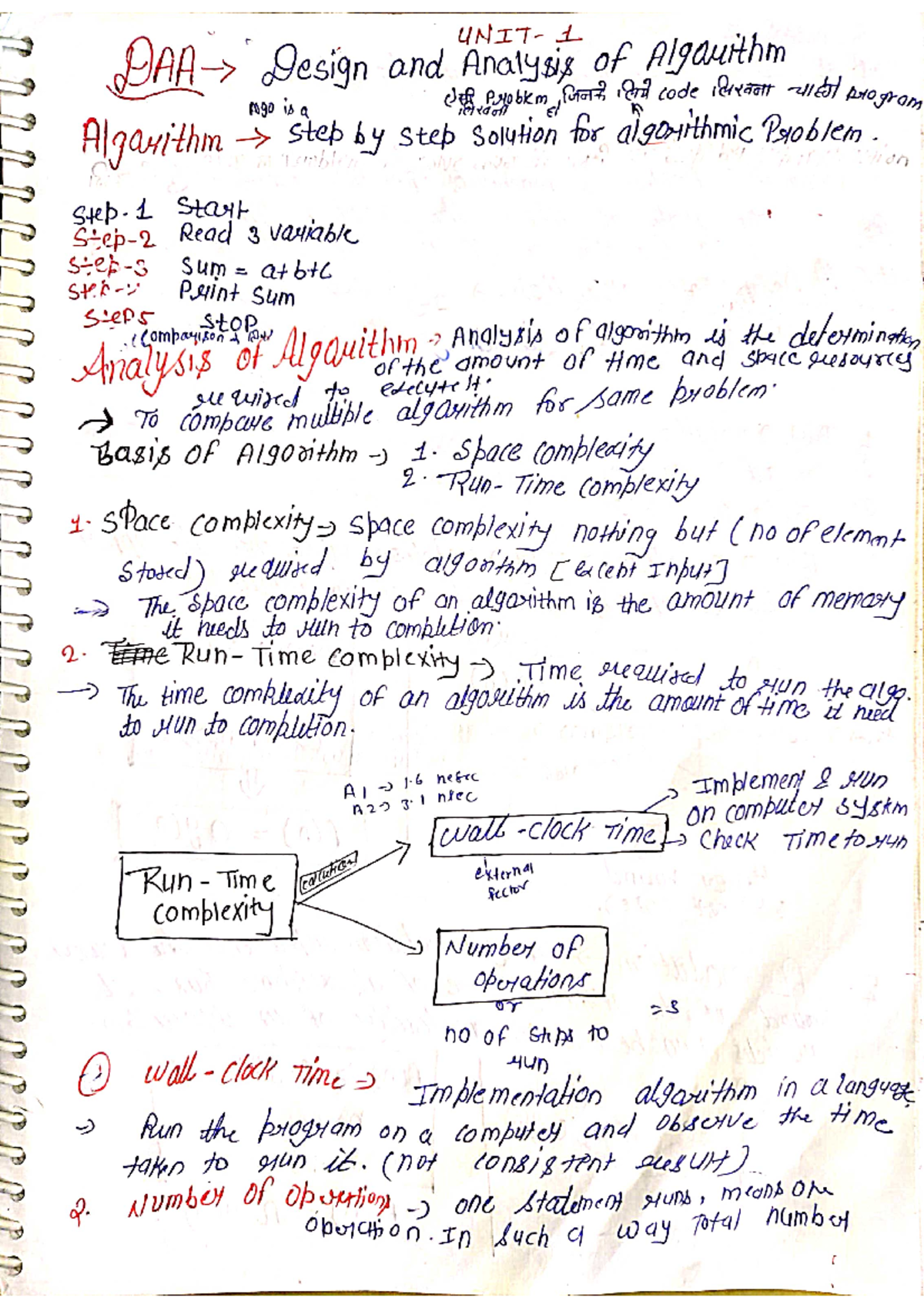 Daa unit 1 notes - Bachelor of Science in Information Technology - Studocu
