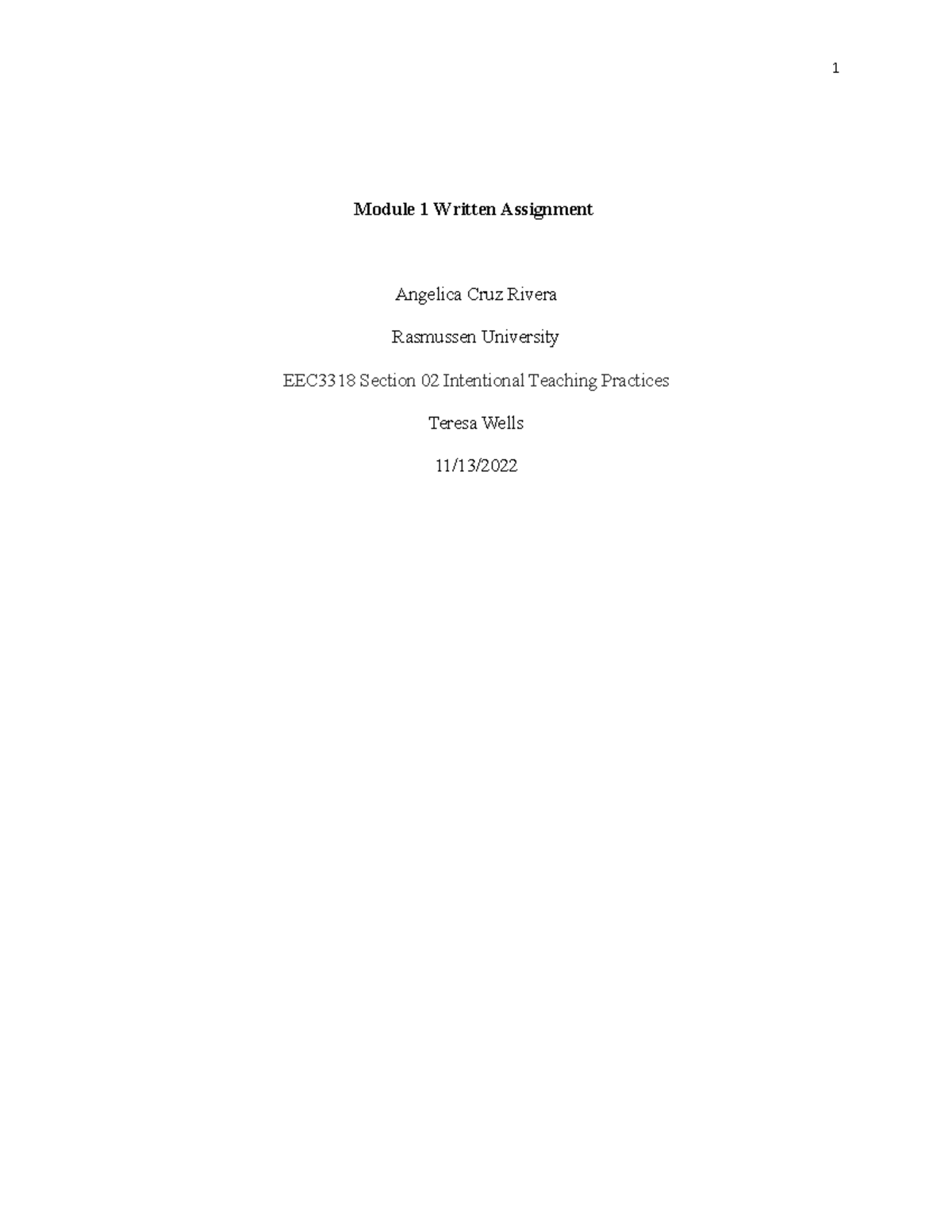 ACruz Rivera Module 1Written Assignment 11122022 - Module 1 Written Assignment Angelica Cruz ...