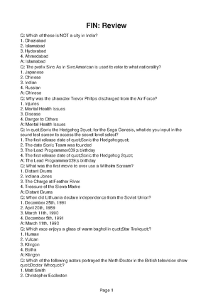FIN248 Cheat Sheet 9 - cmvkvk - FIN: Worksheet 1 Which car company is ...