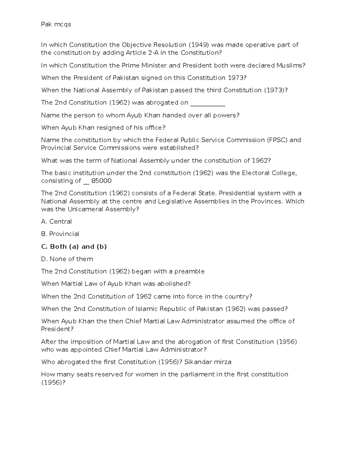 In which Constitution the Objective Resolution - Presidential system ...