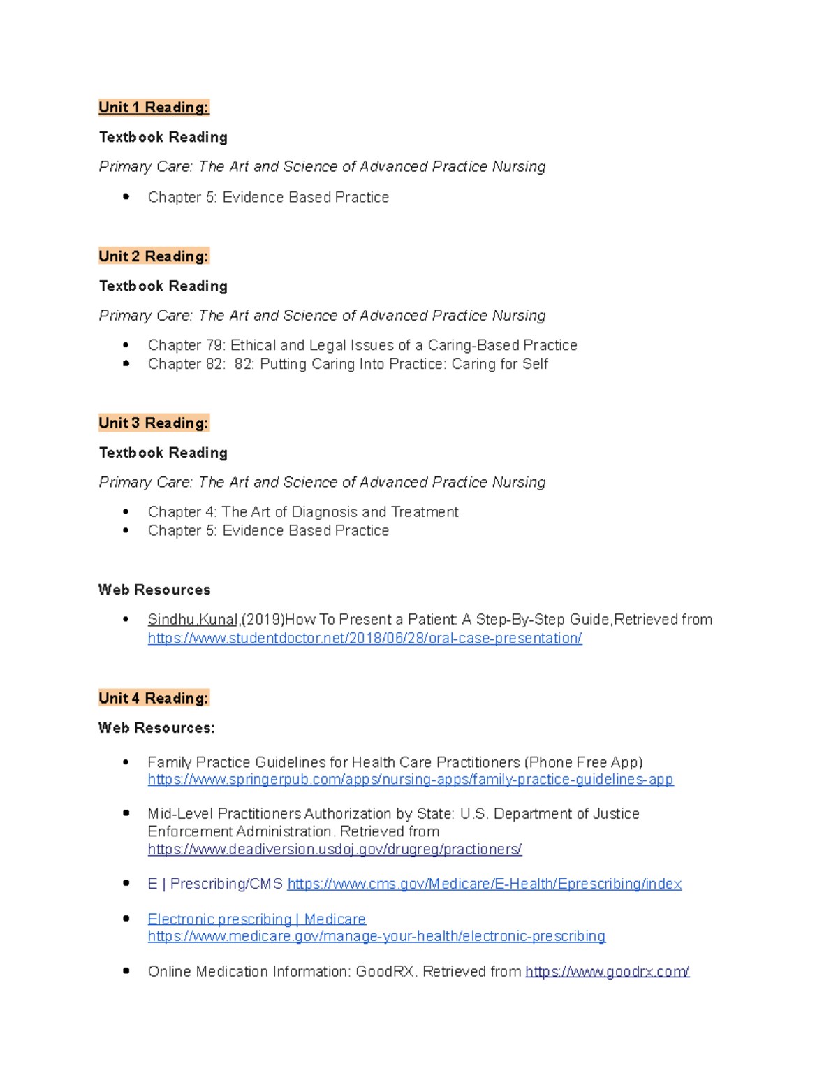 MN569 Reading list all units - Unit 1 Reading: Textbook Reading Primary ...