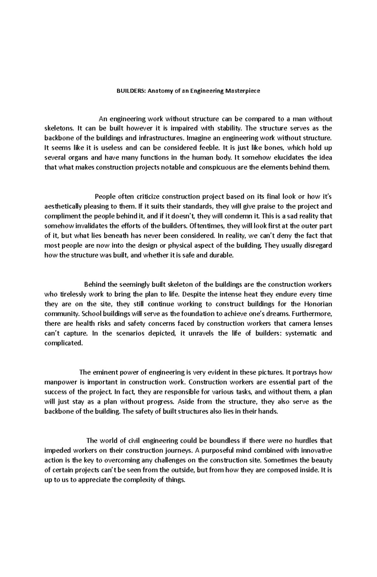 Builders - This is our term project - BUILDERS: Anatomy of an ...