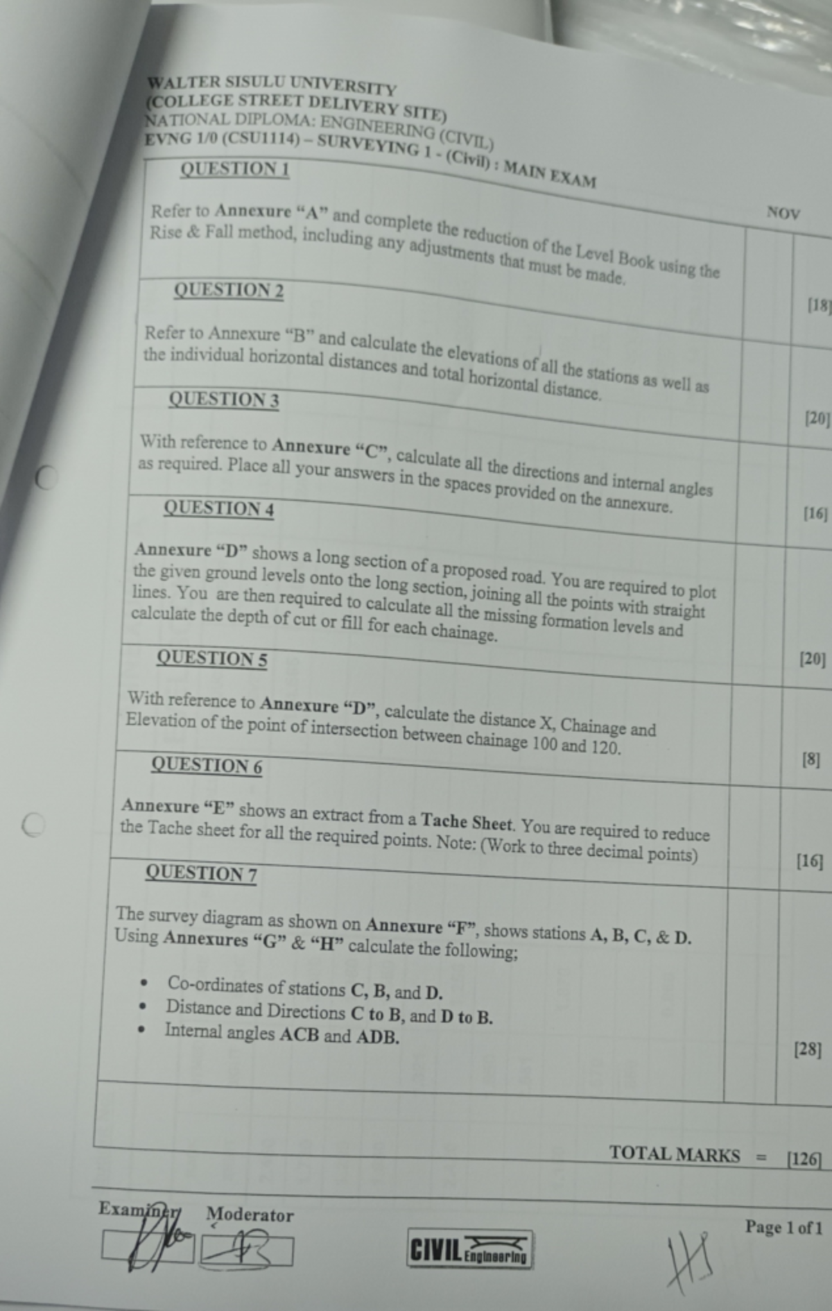 Surveying Question paper 2 - B6260 - Studocu