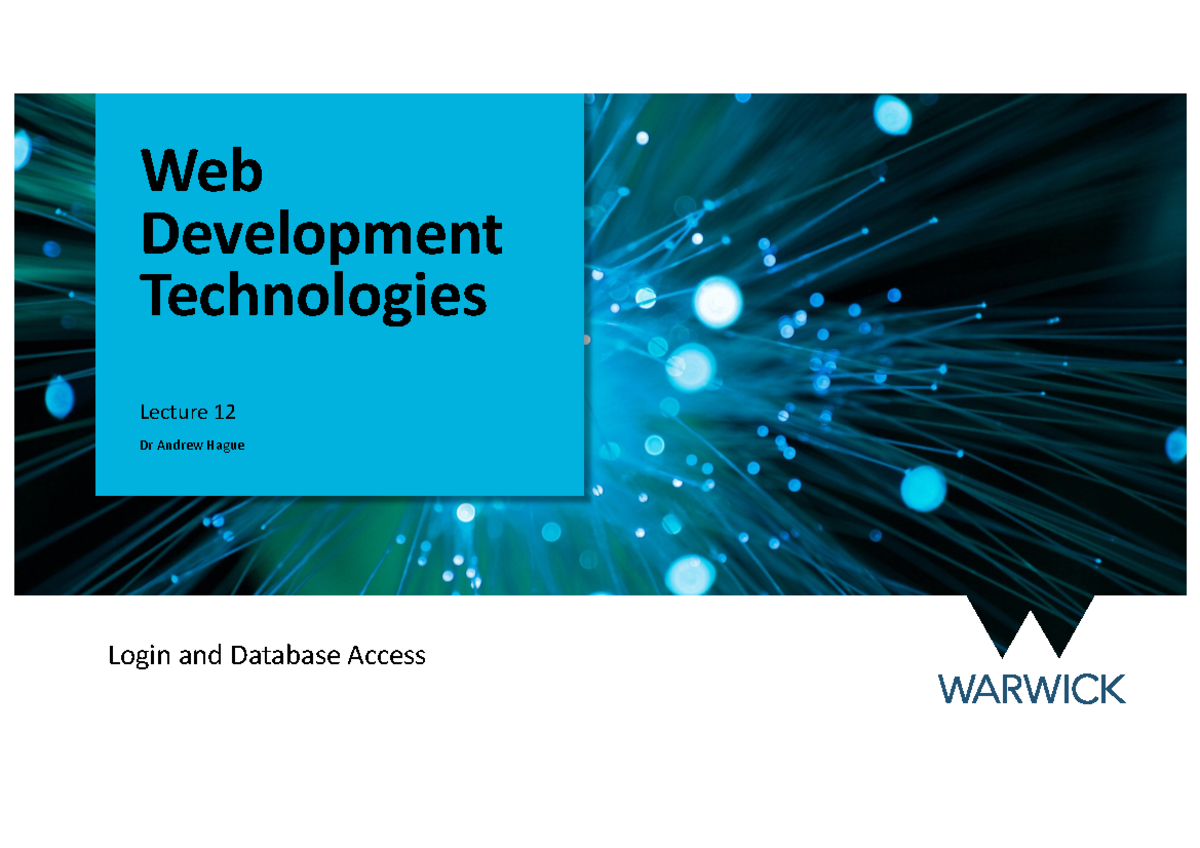 CS139 Lecture 12 - Login UI - Web Development Technologies Lecture 12 ...
